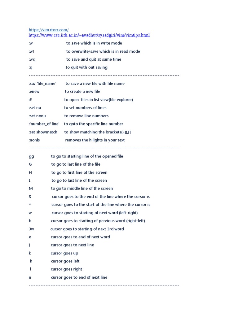 Gvim Commands | PDF | Typography | Character Encoding Gvim Commands | PDF | Typography | Character Encoding