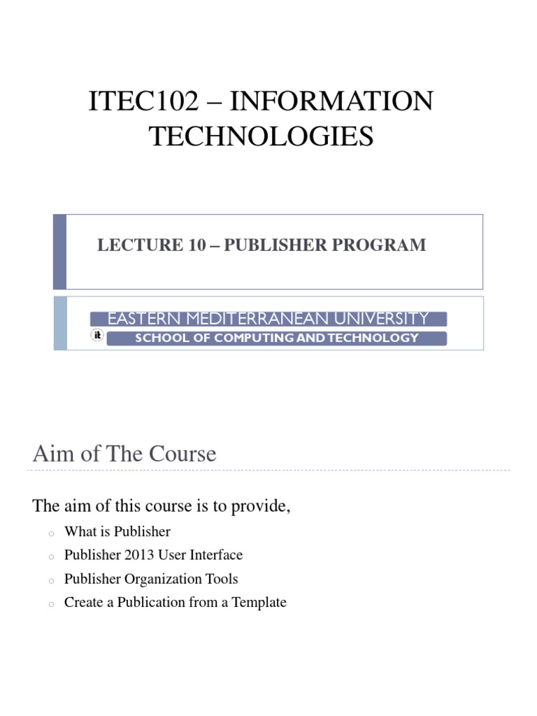 Lecture10 Itec102 | PDF | Menu (Computing) | Graphical User Interfaces