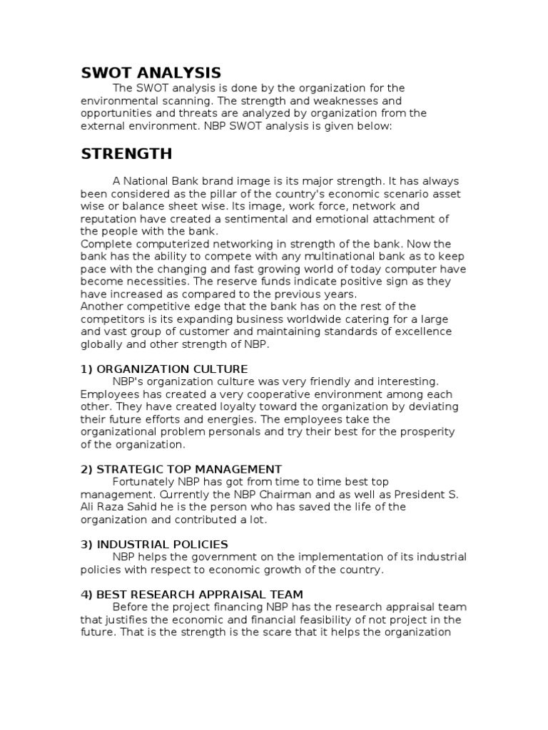 Swot Analysis | PDF | Swot Analysis | Banks