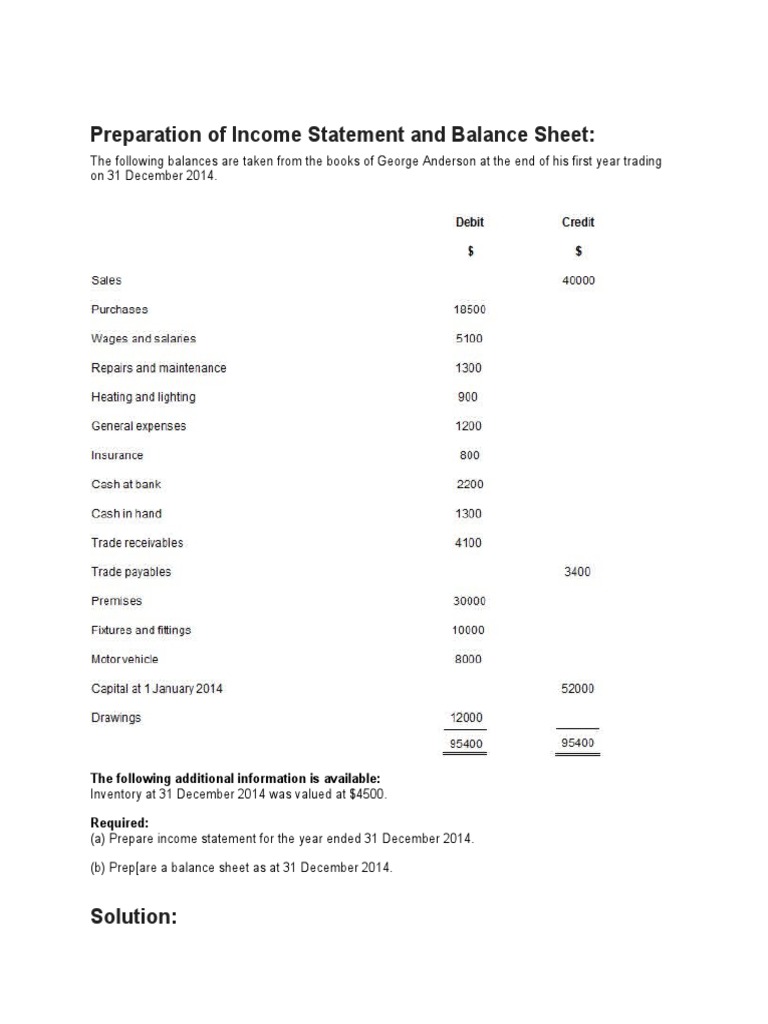 Income Statement and Balance Sheet Prep | PDF | Sports & Recreation