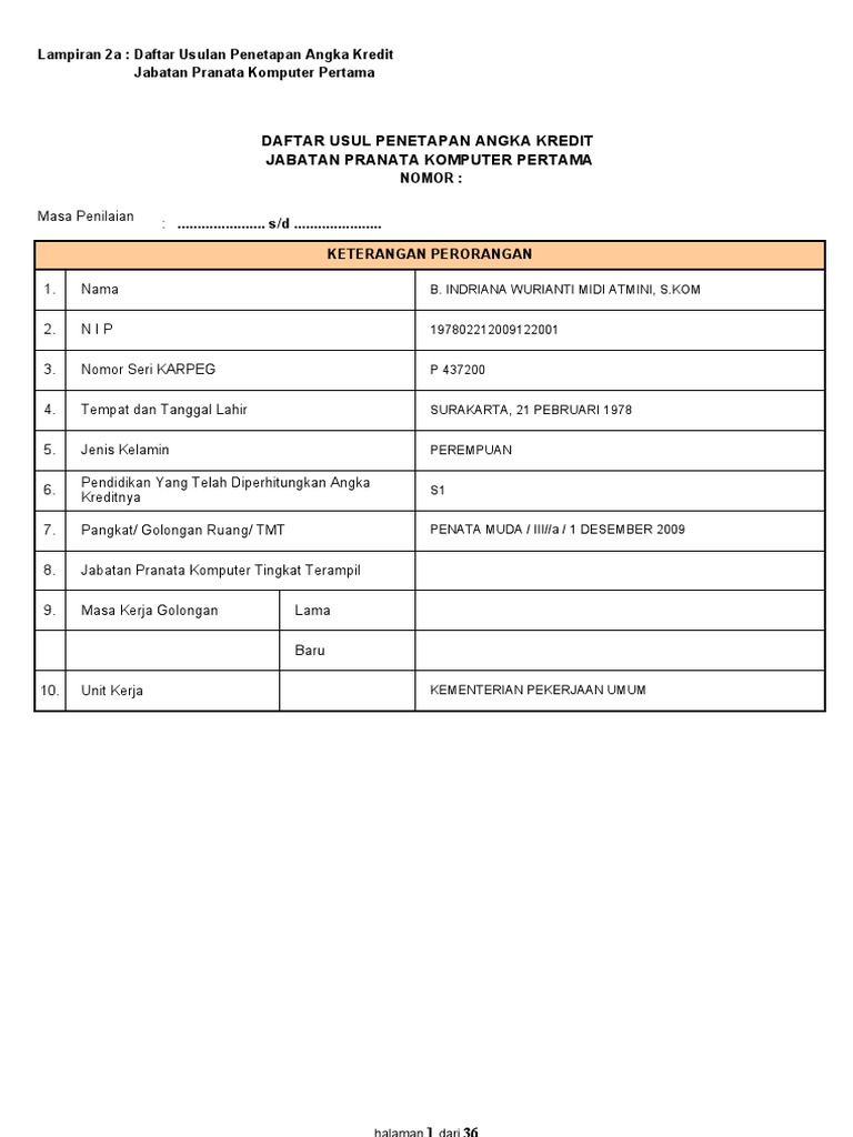 DUPAK Pranata Komputer Ahli | PDF