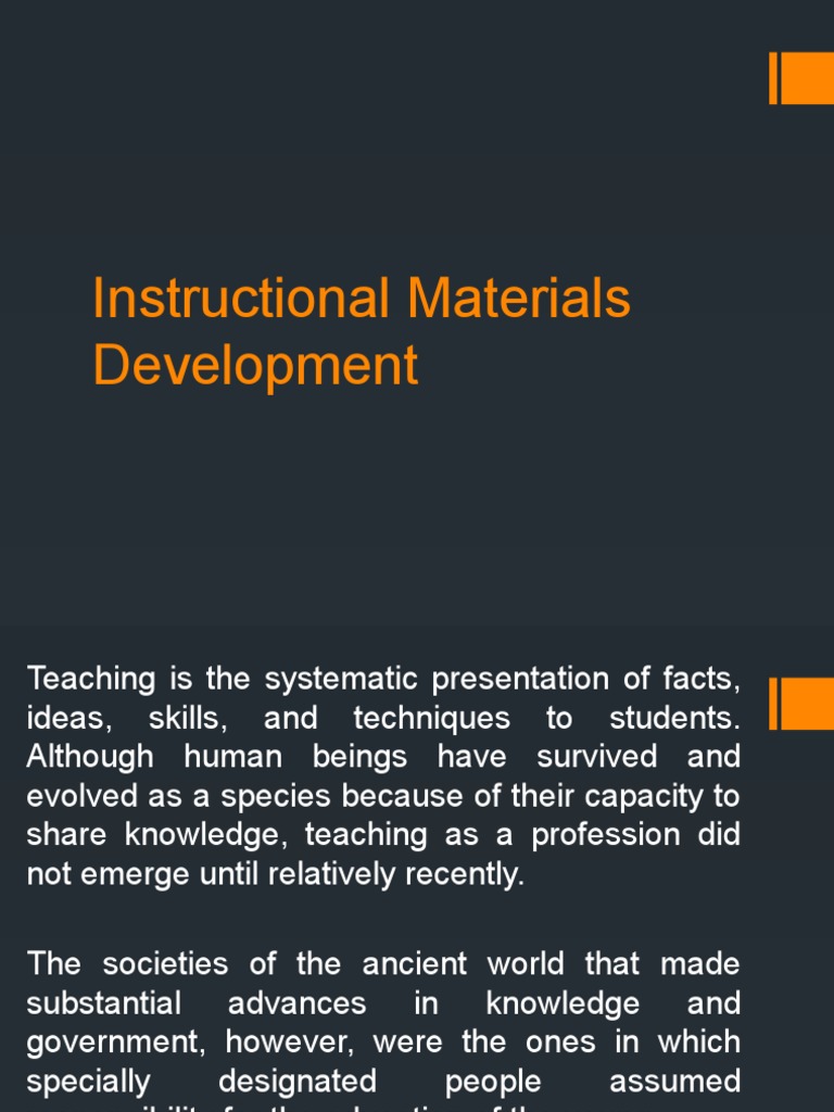 Effective Instructional Materials Development | PDF | Teachers | Learning