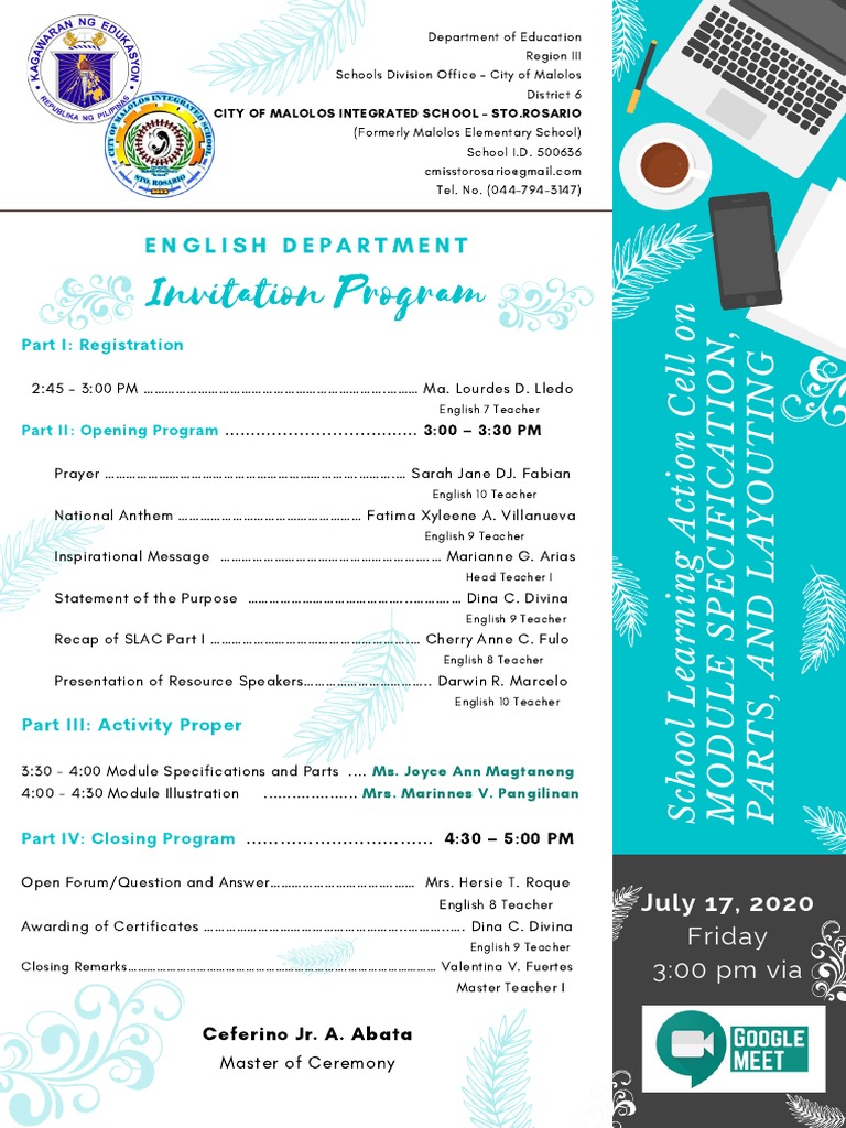 SLAC 4.0.invitation Program | PDF