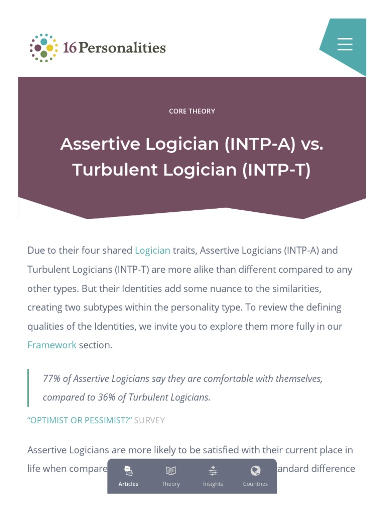 16 Personalities Assertive Vs Turbulent – FYNSR