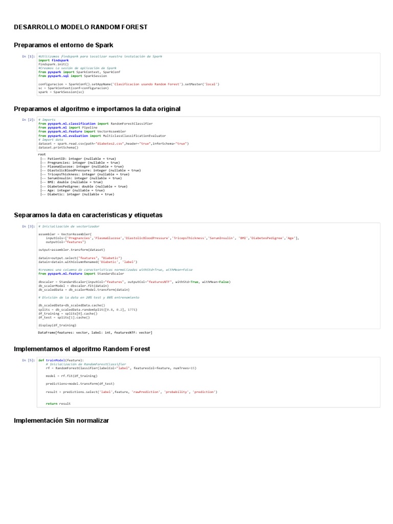 Desarrollo Modelo Random Forest Preparamos El Entorno de Spark | PDF ...