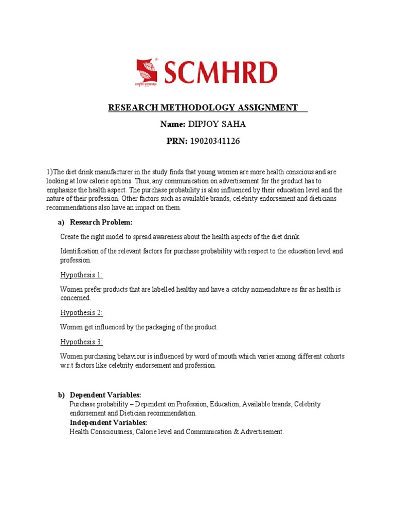 Research Methodology Assignment | PDF | Hypothesis | Brand