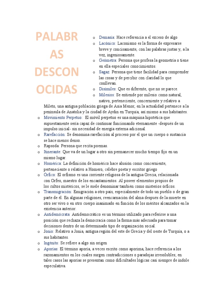 Palabras desconocidas y sus definiciones | PDF | Religión y creencia ...