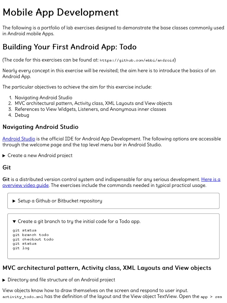 Android First App | PDF | Class (Computer Programming) | Method ...