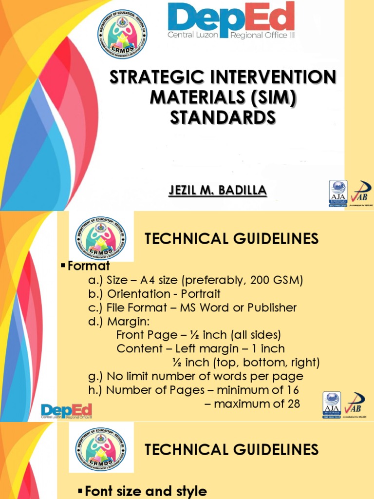 Strategic Intervention Materials (Sim) Standards: Jezil M. Badilla | PDF | Instructional Design ...