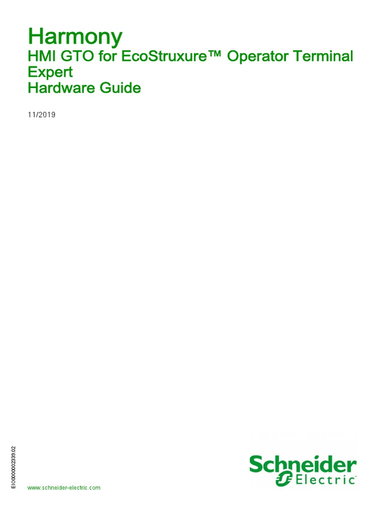 Harmony: Hmi Gto For Ecostruxure™ Operator Terminal Expert Hardware ...