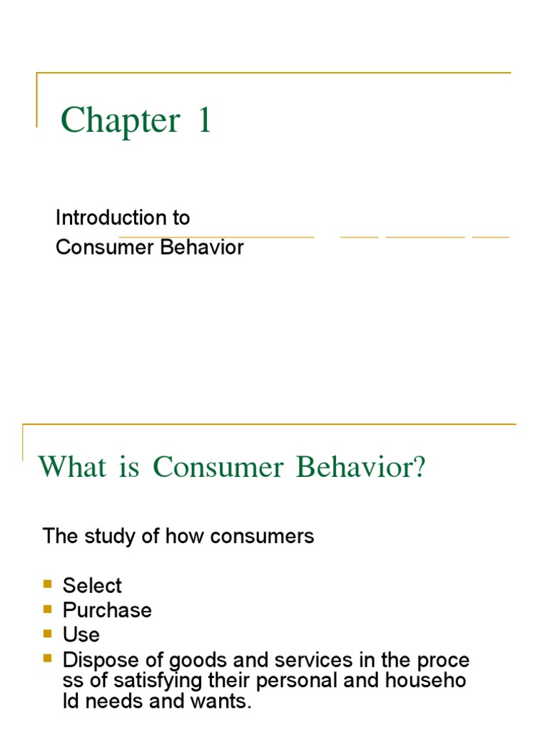 Introduction To Consumer Behavior | PDF | Consumer Behaviour | Behavior