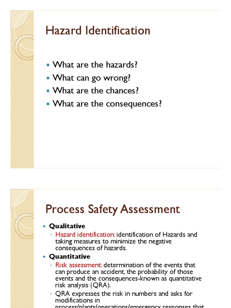 Hazard Identification Hazard Identification | PDF | Chemical Reactor | Risk