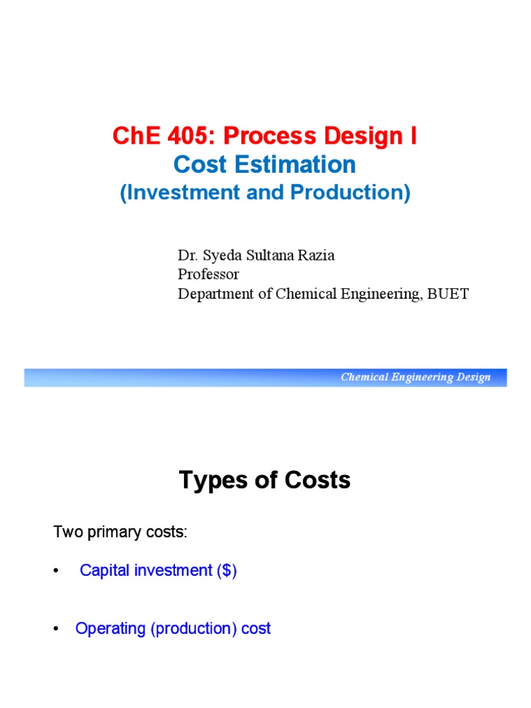 Cost Estimation | PDF | Engineering Design Process | Engineering