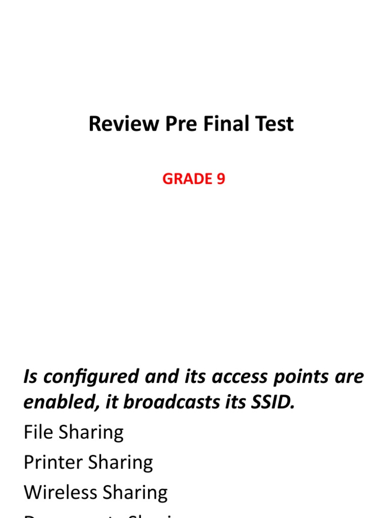 Review Pre Final Test Grade 9 | PDF | Computer Data Storage ...