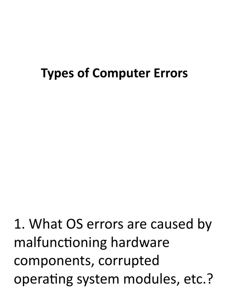 Remedial Types of Computer Errors G9 | PDF