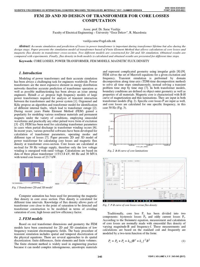 Core Loss by FEM | PDF | Transformer | Finite Element Method