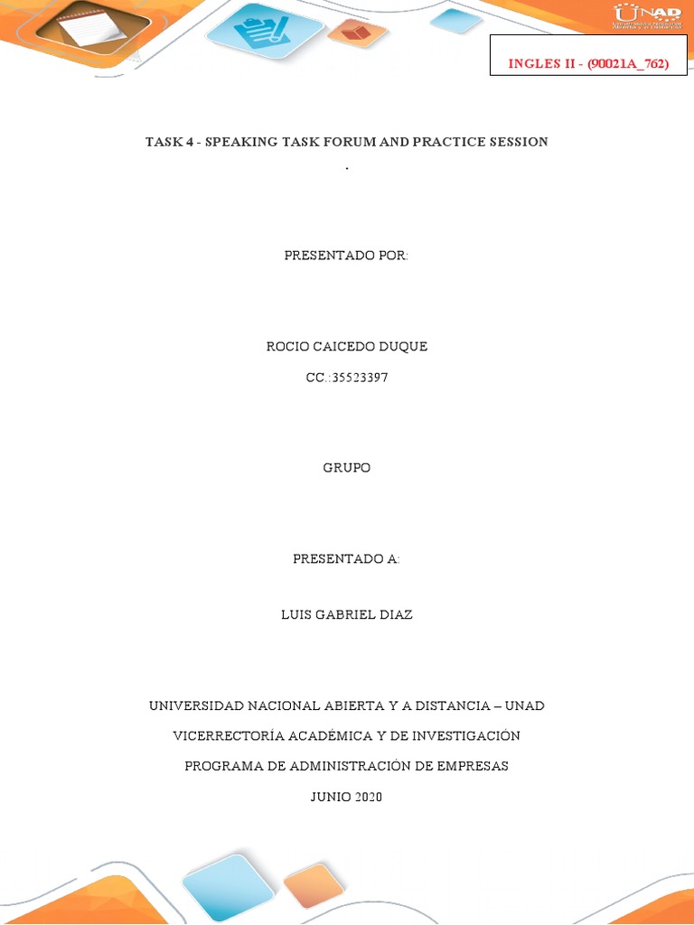 Task 4 - Speaking Task Forum and Practice Session: Presentado Por | PDF | Business | Science ...