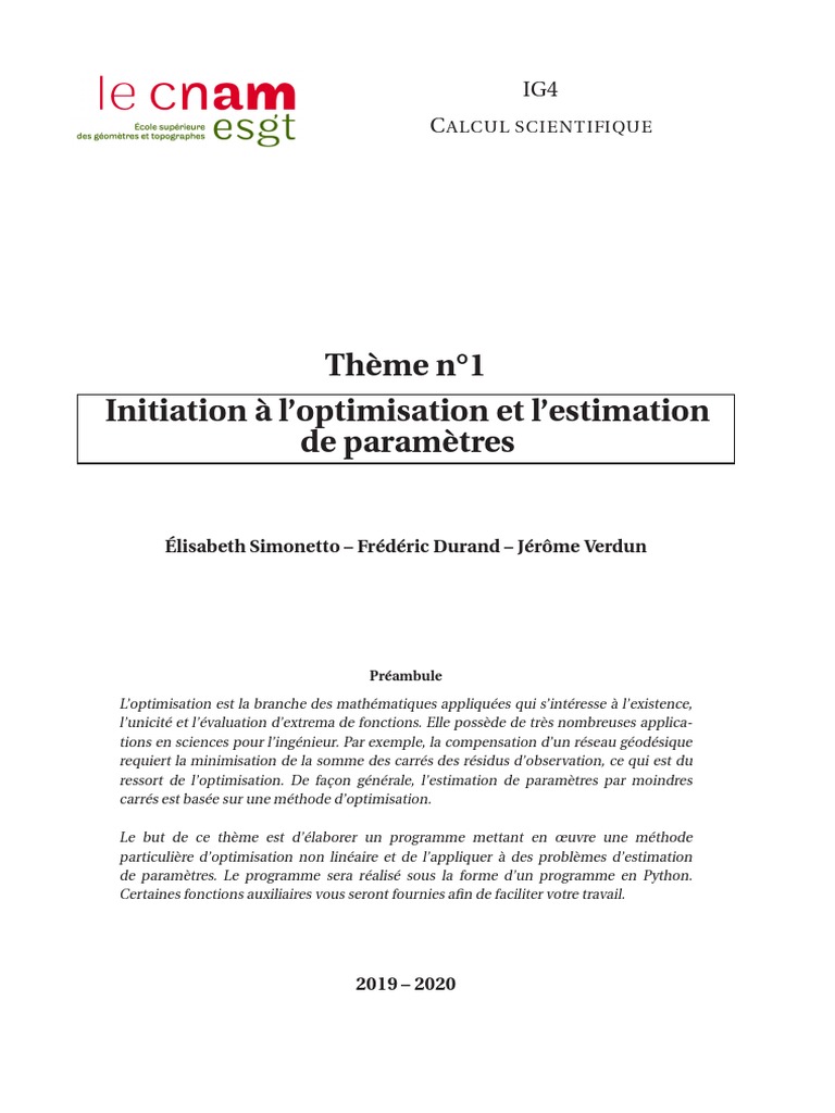 Thème N°1 Optimisation | PDF | Optimisation mathématique | Extremum