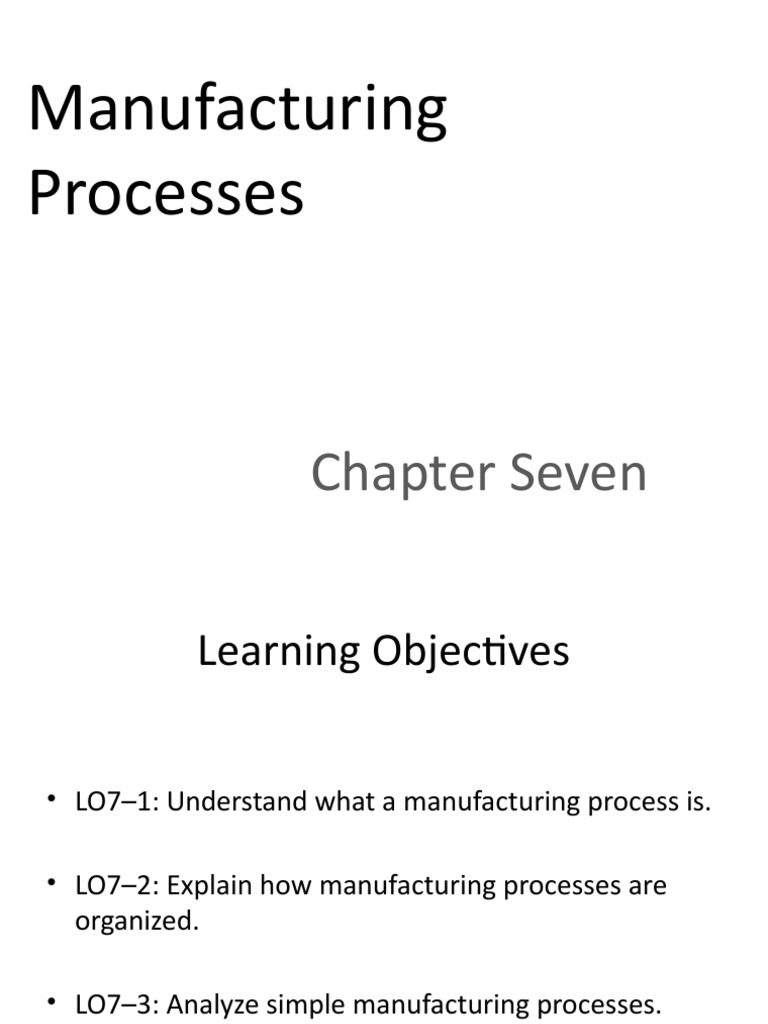 Manufacturing Processes: Chapter Seven | PDF | Inventory | Production ...