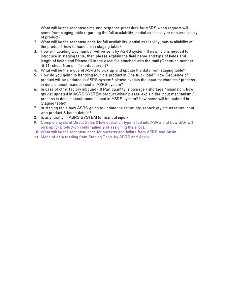 ASRS Questions | PDF | Computers