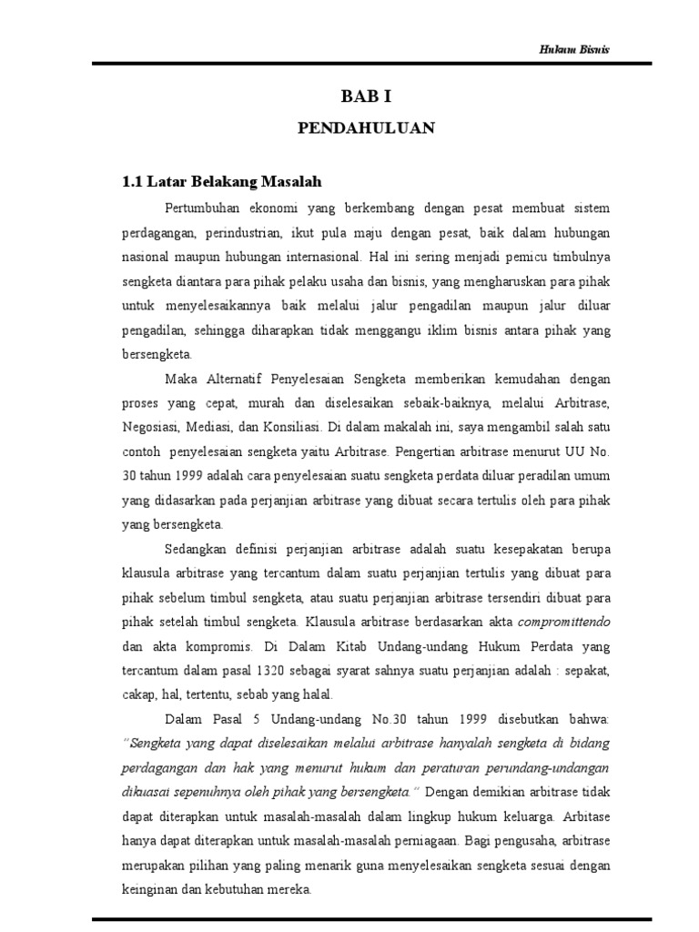 Definisi dan Proses Arbitrase Bisnis | PDF
