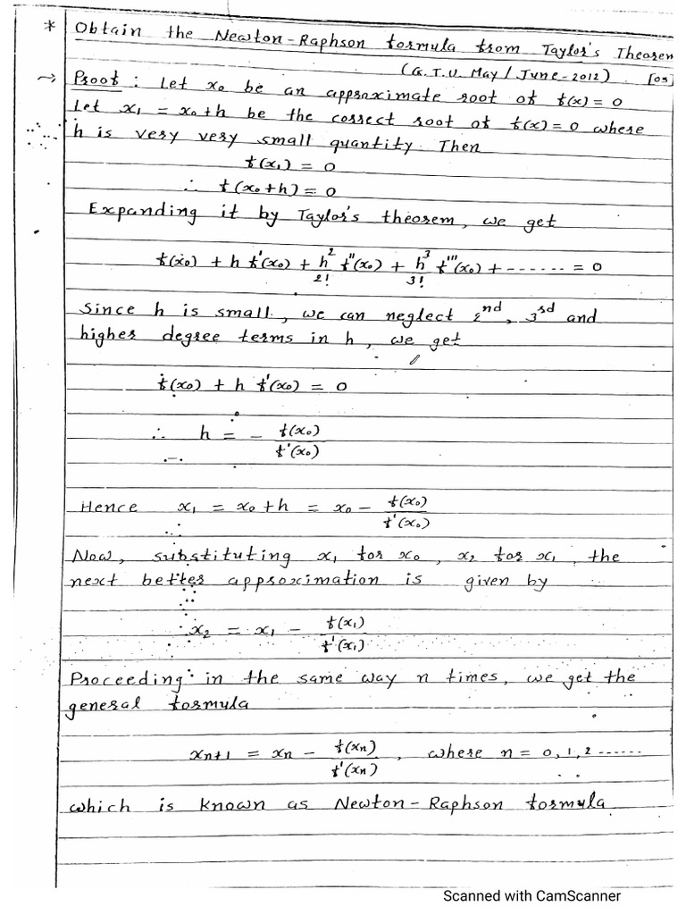 Lecture Notes of Newton Raphson Method | PDF