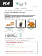 Food We Eat Class 3 EVS Worksheet | PDF | Foods | Vegetables