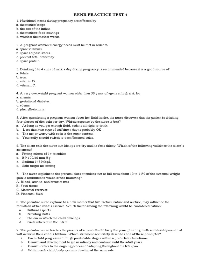RENR Practice Test Overview | PDF | Coronary Artery Disease ...