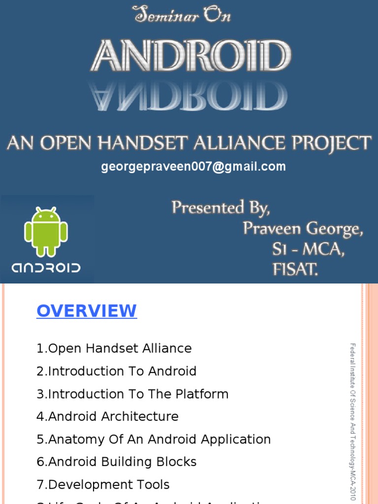 Android Seminar Presentation | PDF | Android (Operating System) | Application Software