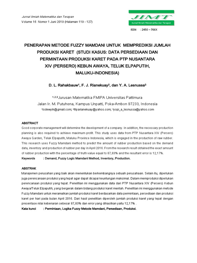 Fuzzy Mamdani Dengan Matlab | PDF