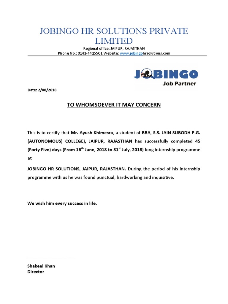 Jobingo HR Solutions Private Limited | PDF | Business