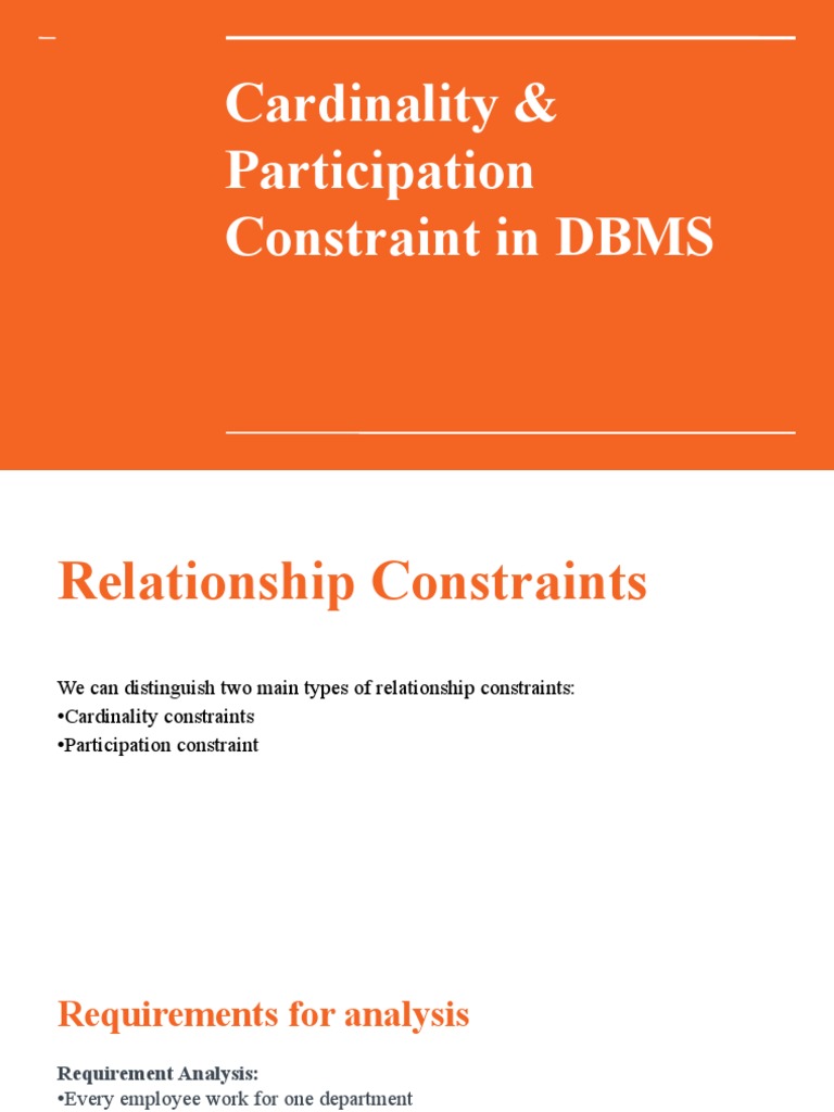 Cardinality & Participation in DBMS | PDF | Relational Database | Scientific Modeling