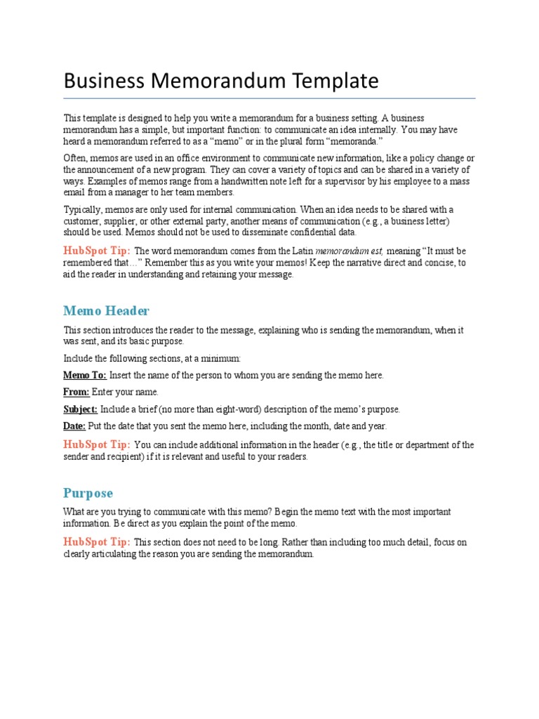 Business Memorandum Template: Memo Header | PDF | Memorandum | Semiotics
