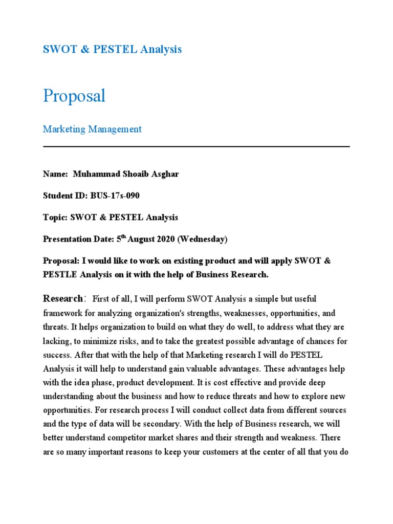 Swot & Pestel Analysis