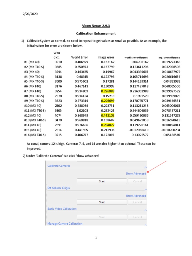 Vicon Calibration Wand Optimization Guide | PDF | Optics | Vision