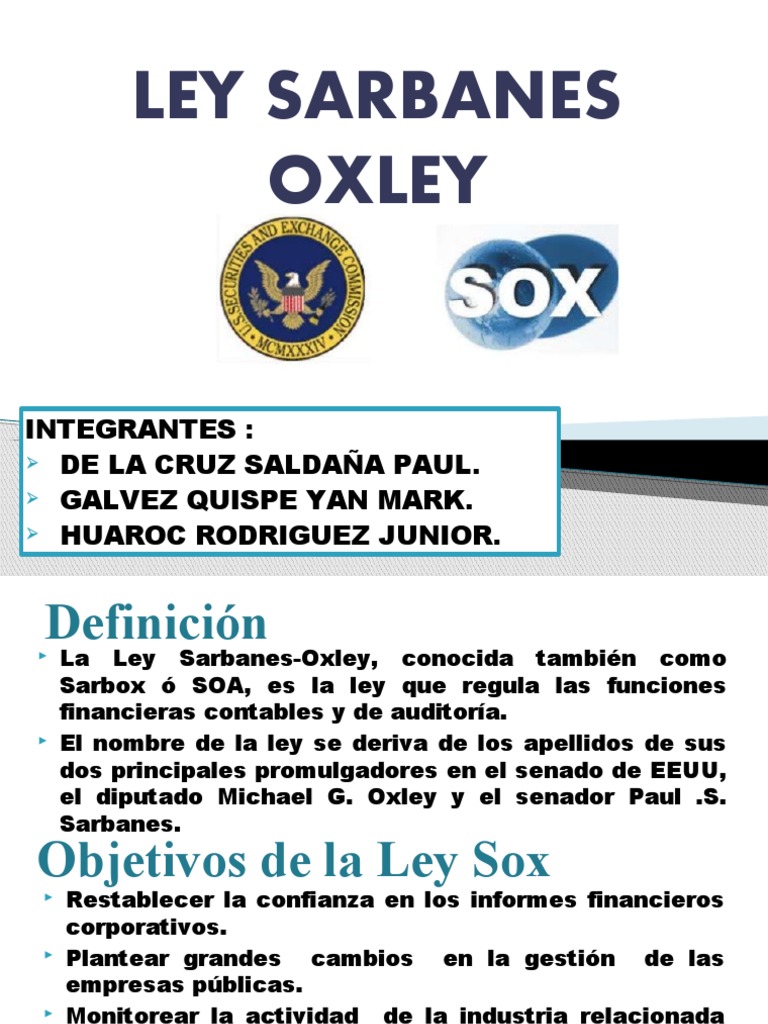 Ley Sarbanes Oxley | PDF | Enron | Sarbanes-Oxley