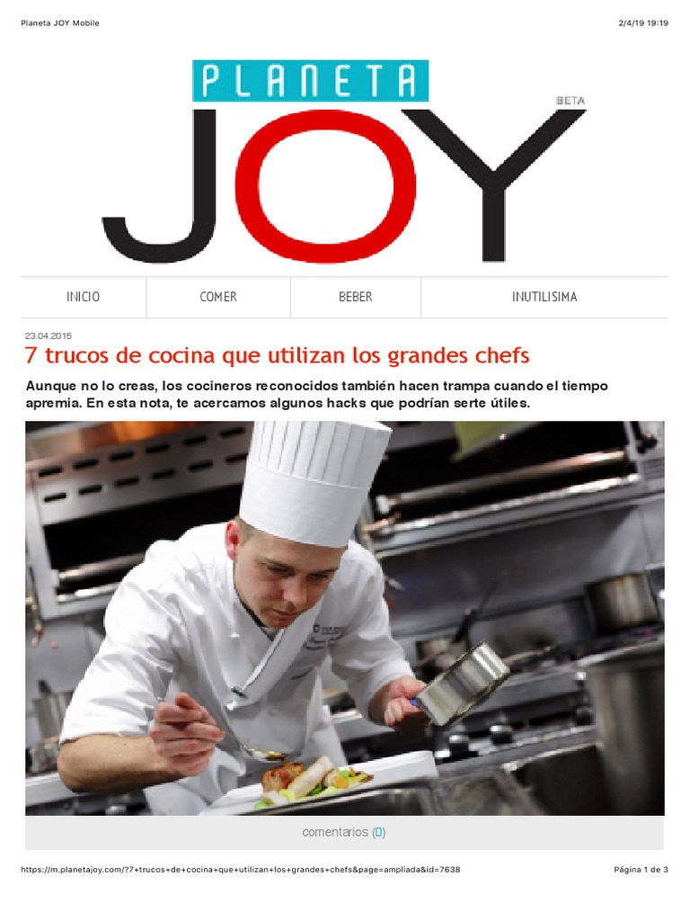 7 Trucos de Cocina Que Utilizan Los Grandes Chefs PDF | PDF | Mayonesa | Alimentos
