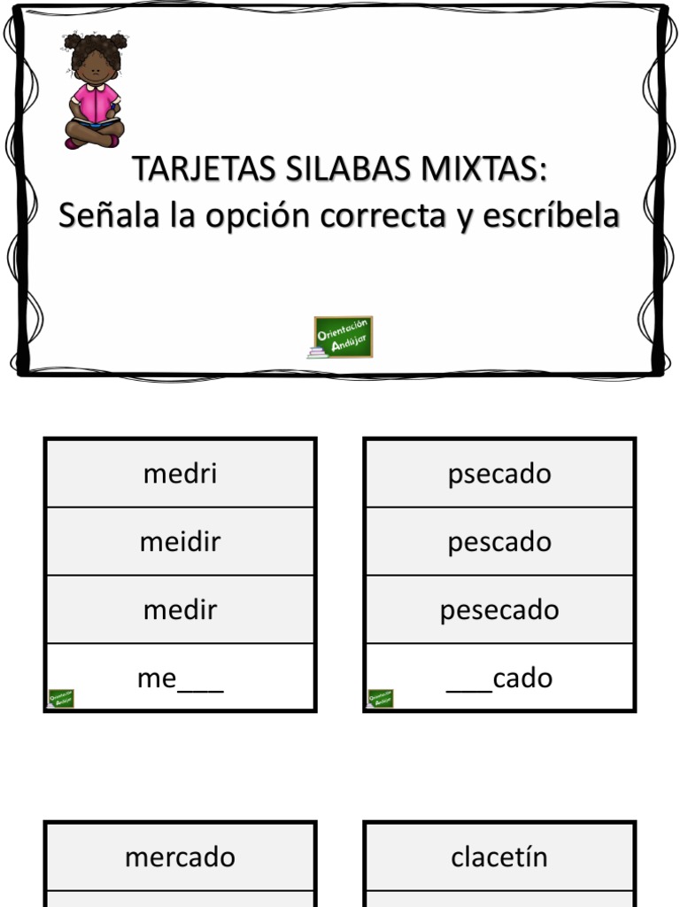 TARJETAS para Trabajar Las SILABAS MIXTAS | PDF