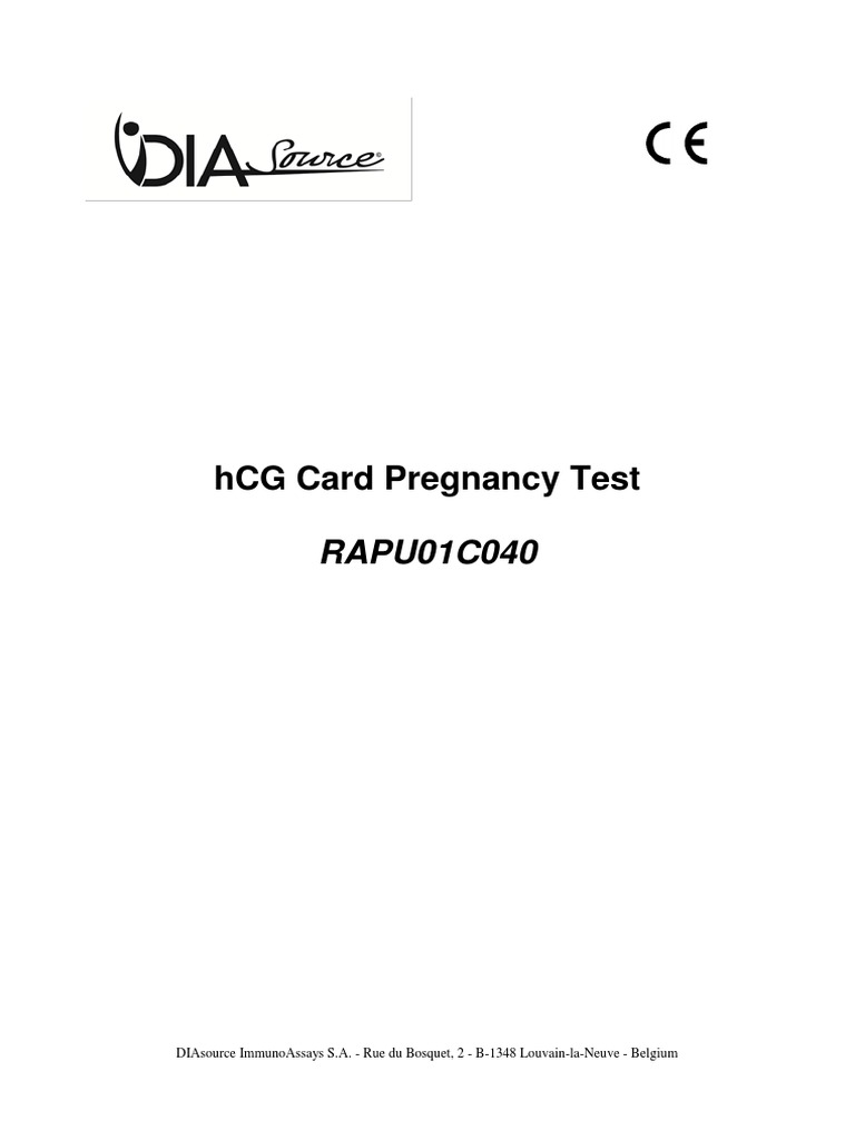 HCG Card Pregnancy Test: RAPU01C040 | PDF | Human Chorionic ...