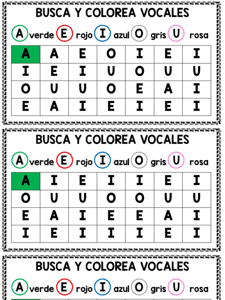 Fichas-Busca-Y-Colorea-Trabajamos-Las-Vocales Oliviaa PDF | PDF