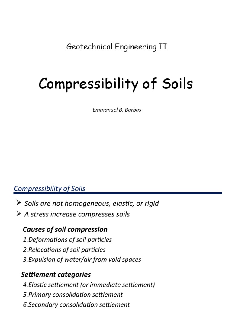 Compressibility of Soils: Geotechnical Engineering II | PDF | Classical ...