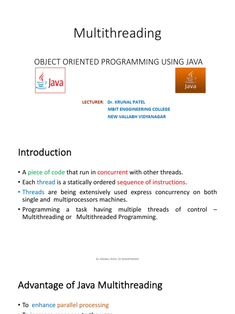 Multithreading Object Oriented Programming Using Java Pdf Thread 3445
