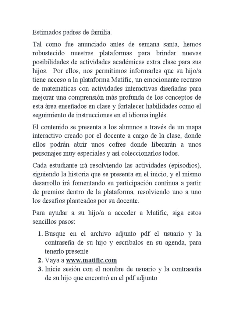 Carta A Padres en Ambos Idiomas | PDF | Computadoras móviles | Informática