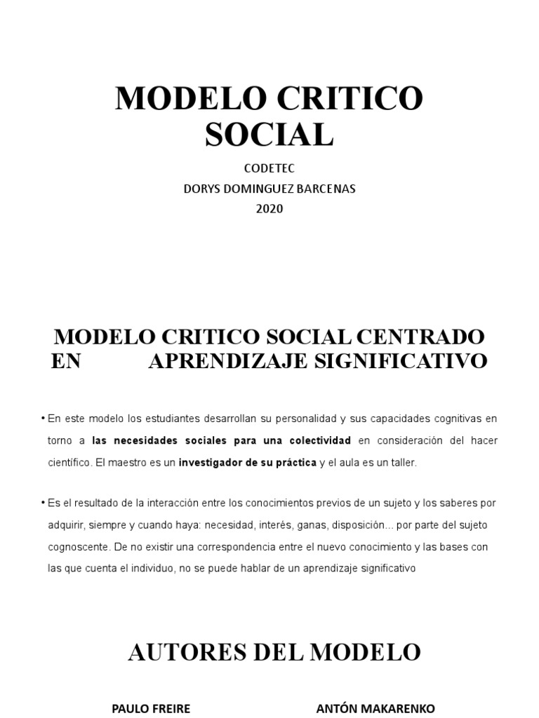 Modelo Socio Critico | PDF | Aprendizaje | Plan de estudios