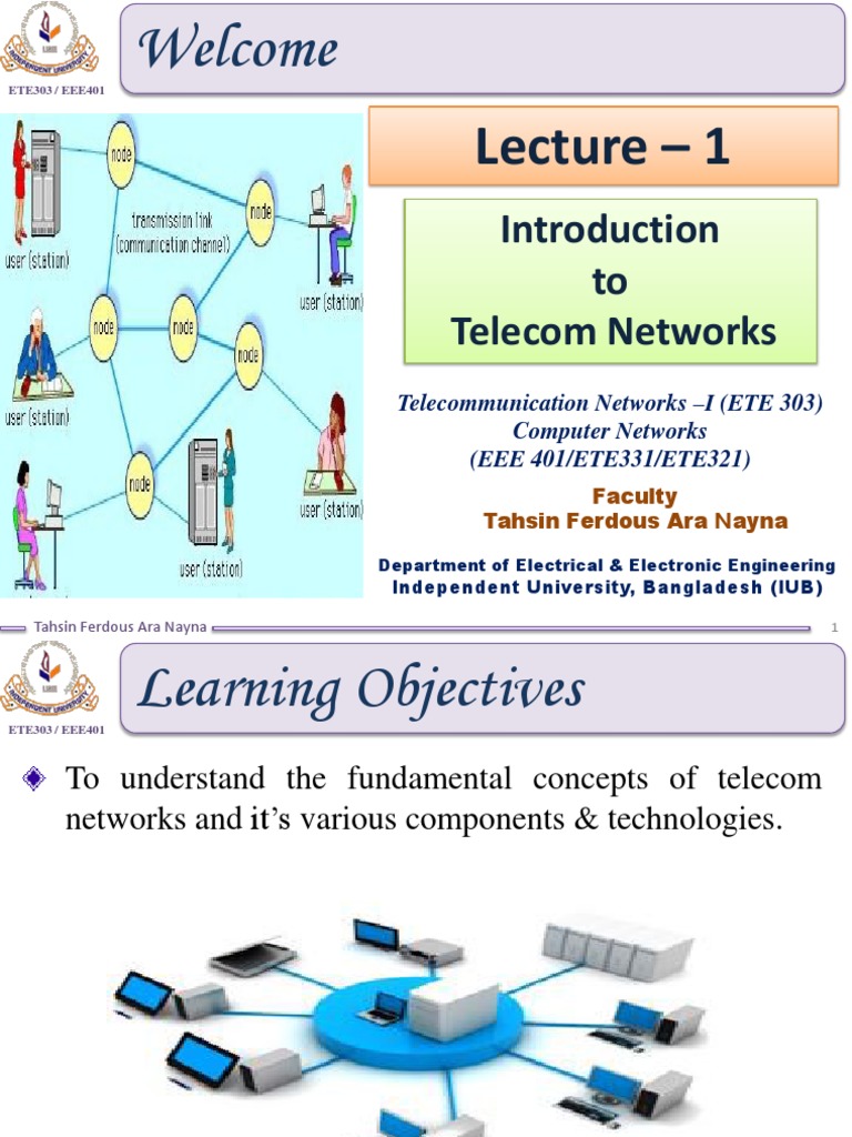 Welcome: To Telecom Networks | PDF | Duplex (Telecommunications) | Computer Network