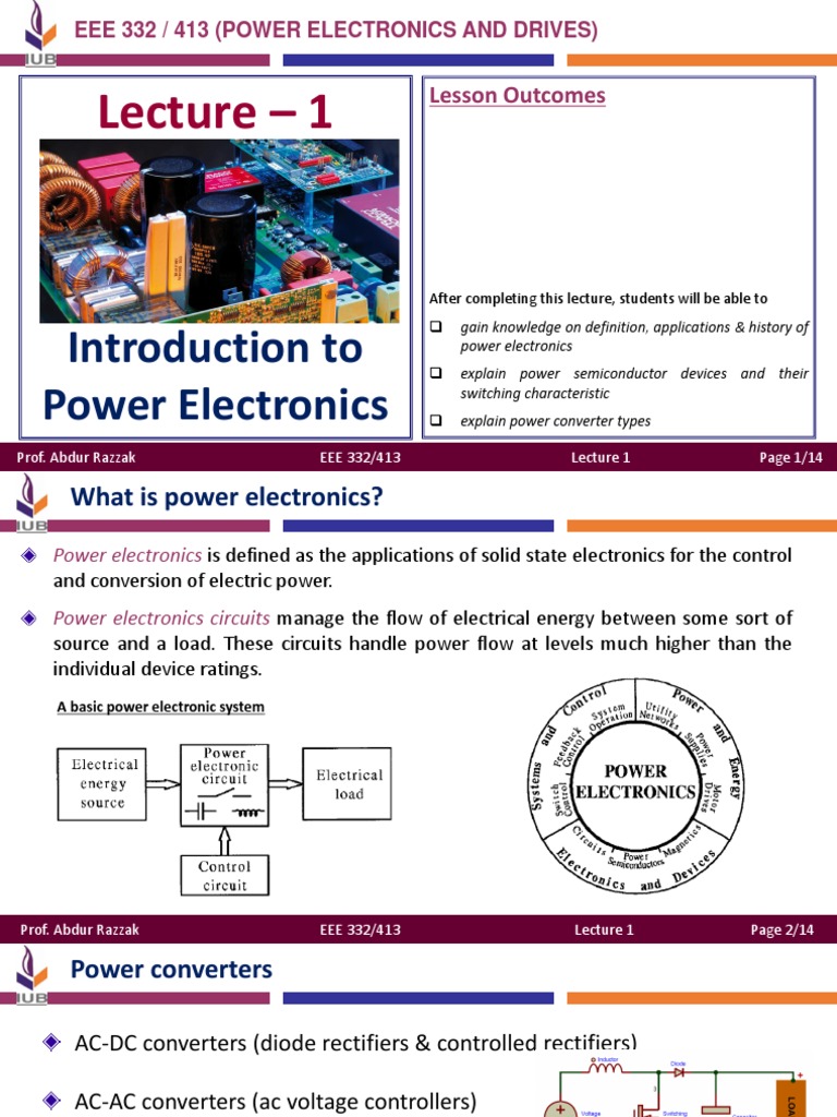 EEE332 - Lecture 1 | PDF | Power Electronics | Rectifier