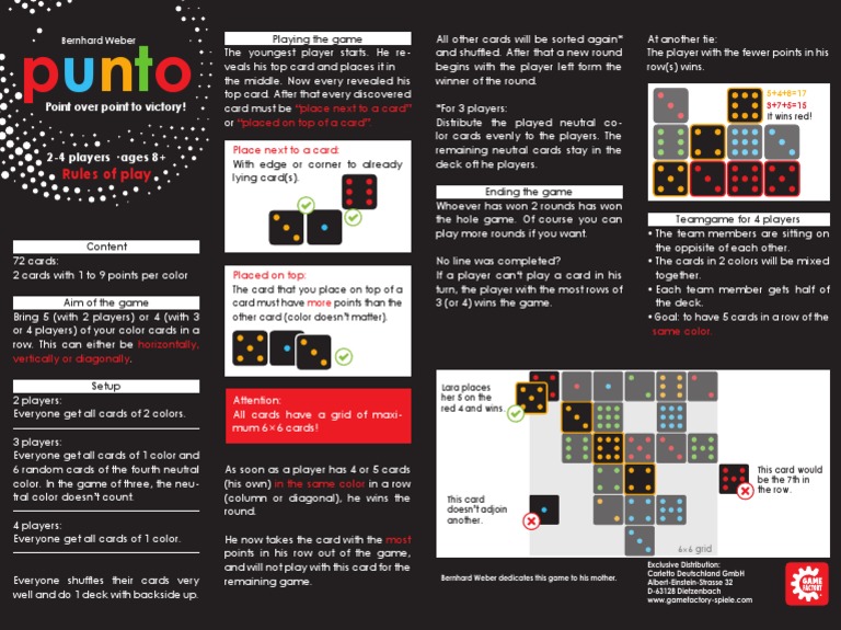 Rules of Play: 2-4 Players Ages 8+ | PDF | Games Of Mental Skill ...