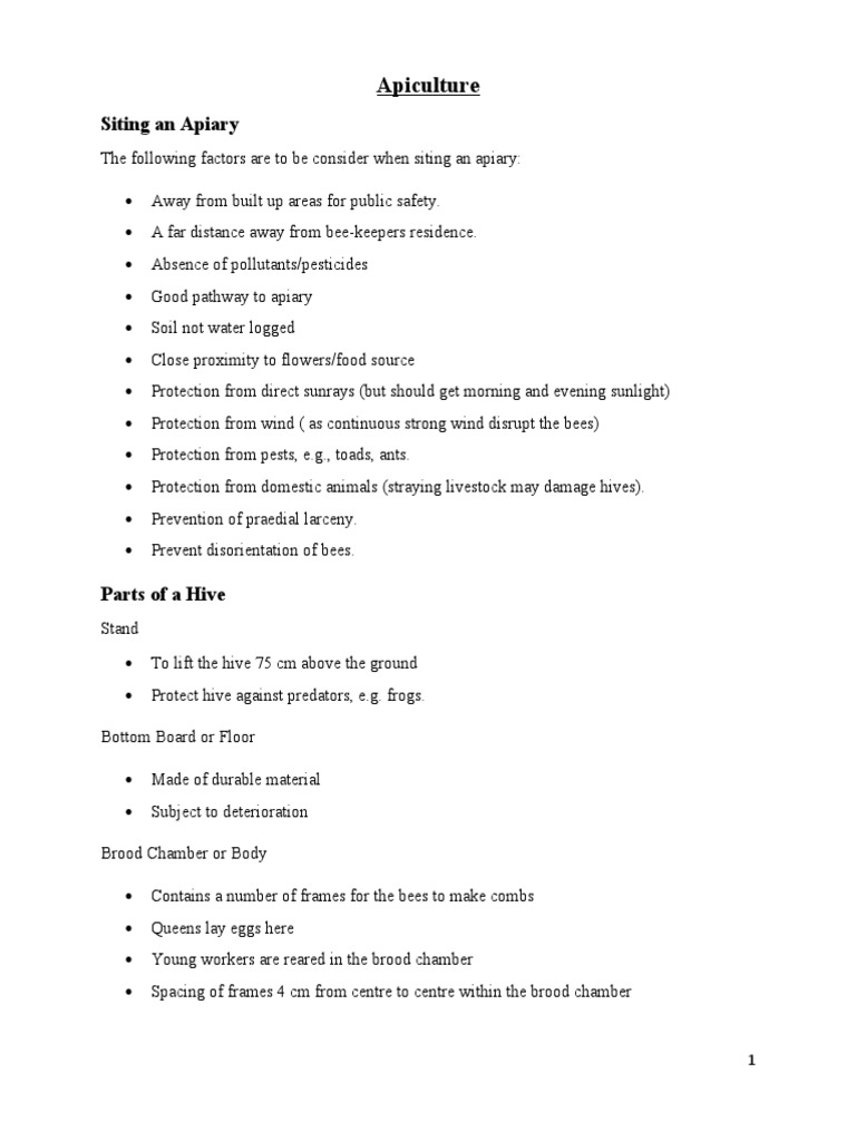 Apiculture Handout | Download Free PDF | Honey Bee | Beekeeping