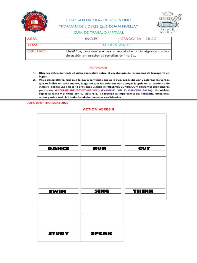 Verbos de Acción Ii | PDF