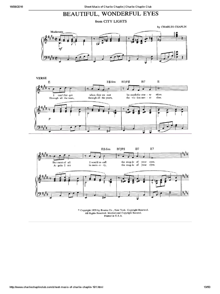 Charlie Chaplin Sheet Music Collection | PDF | Musical Compositions ...